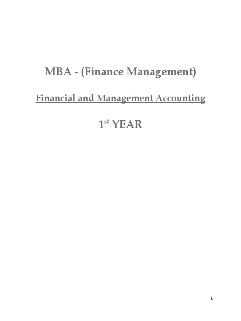 Financial and Management Accounting | PDF | Management Accounting ...