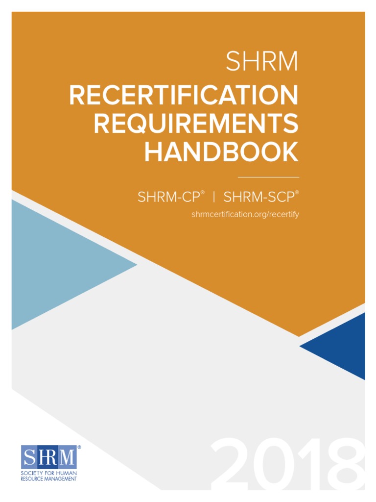 Recertification Requirements Handbook: SHRM-CP - SHRM-SCP | PDF | Human ...