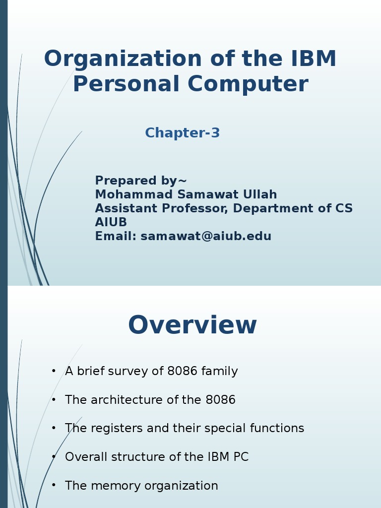 Organization of The IBM Personal Computer: Chapter-3 | Download Free ...