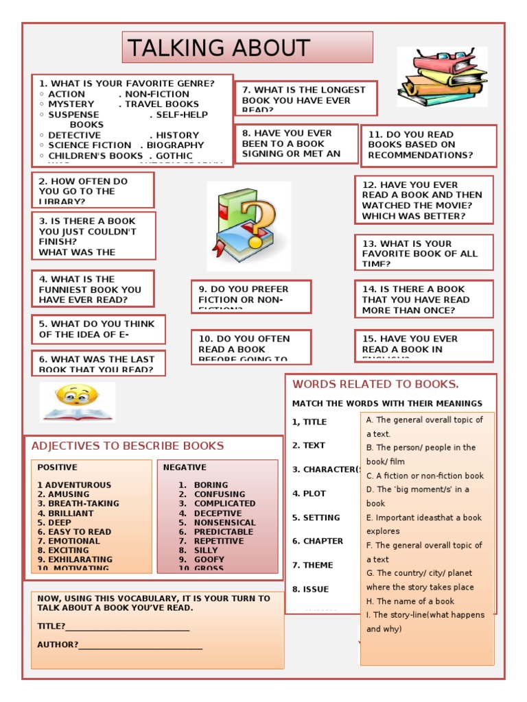 Talking About: Words Related To Books | PDF | Books