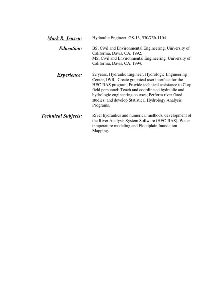 Mark R. Jensen: Education | PDF