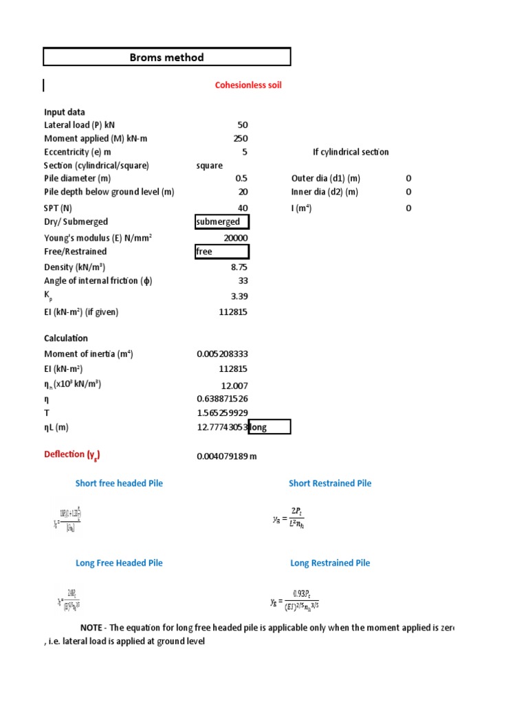Deflection Cohesionless | PDF | Materials Science | Physical Quantities