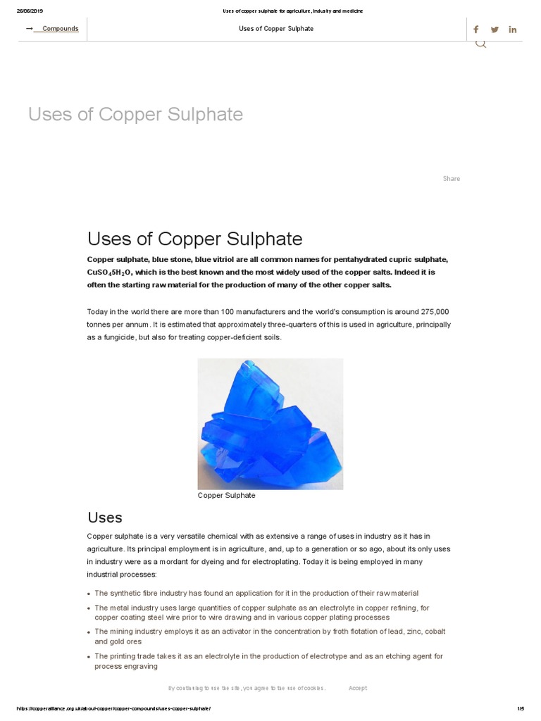 Copper Sulphate For Agriculture, Industry and Medicine PDF | PDF ...