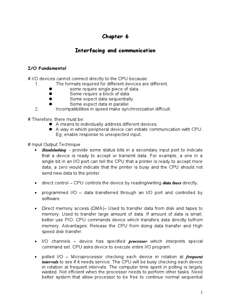 Chp6 Interrupt - Stack | PDF | Input/Output | Central Processing Unit