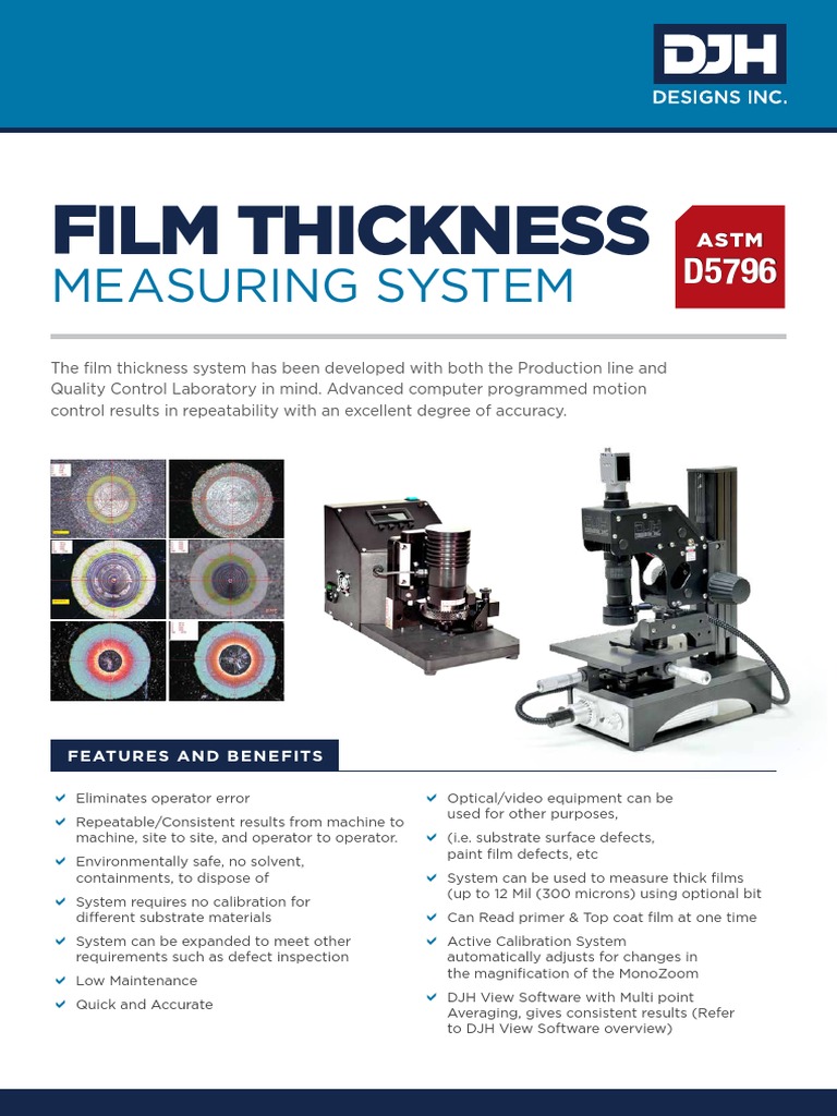 Film Thickness: Measuring System | PDF | Zoom Lens | Calibration