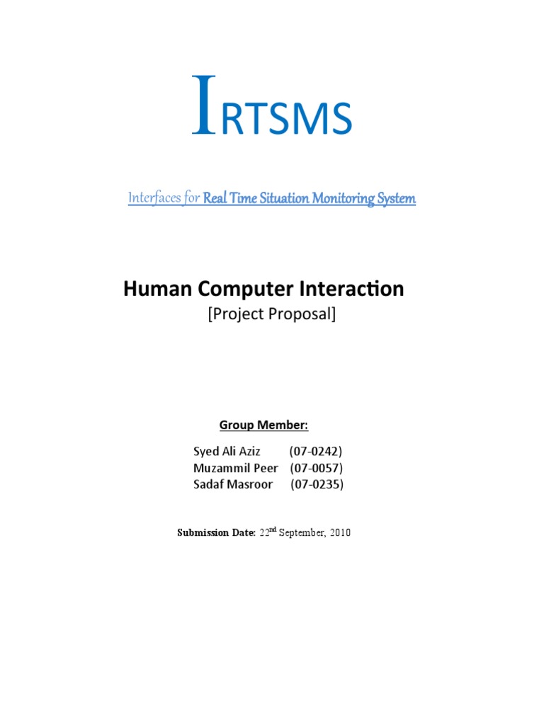 HCI Project Proposal | PDF