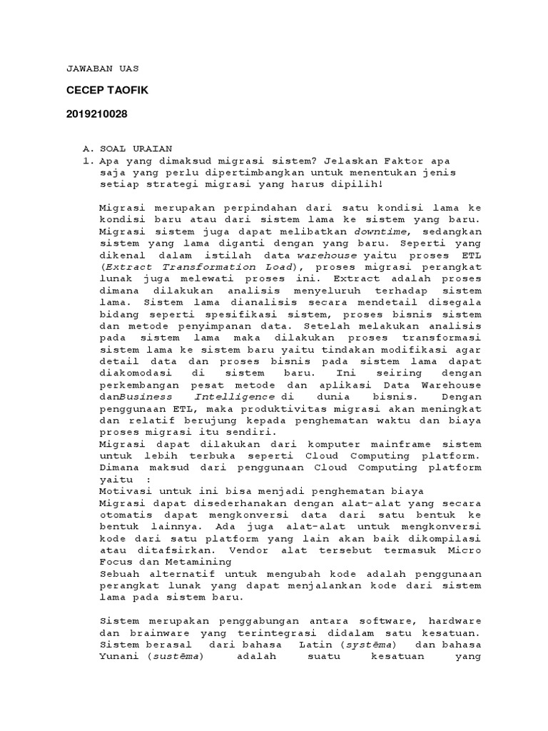 Jawaban Uas Manpro 2019210028 | PDF | Komputer