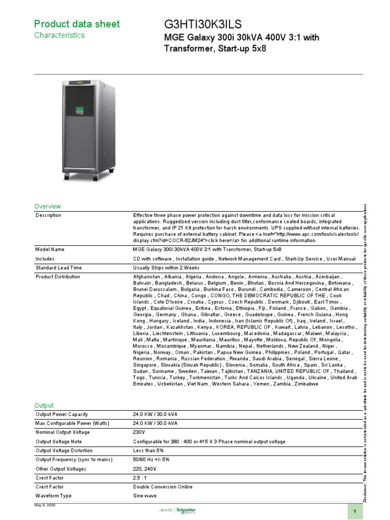 G3HTI30K3ILS: Product Data Sheet | PDF | Mains Electricity | Electric Power