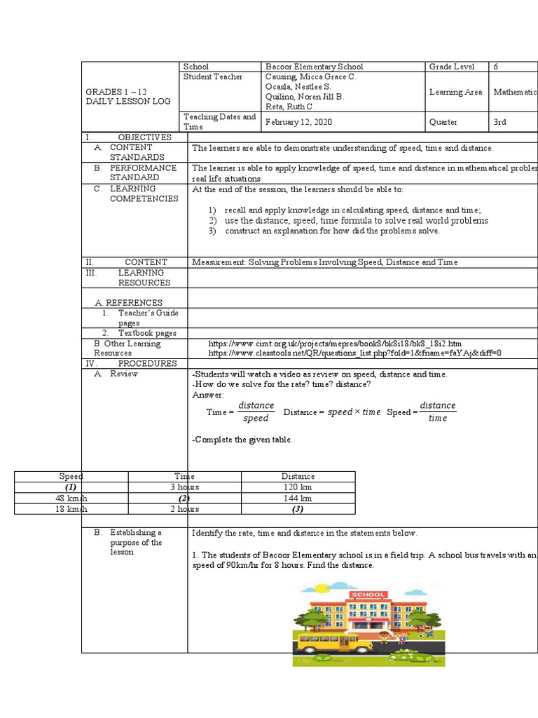 Lesson Plan Wid Awt Method 2 | PDF | Speed | Lesson Plan