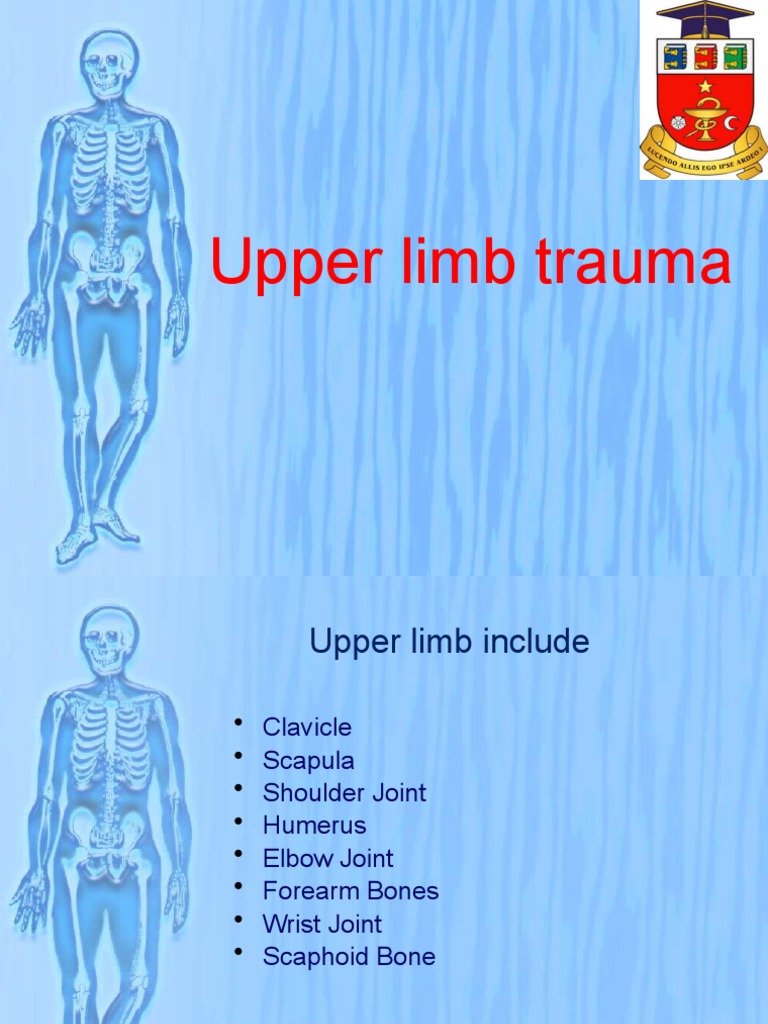 Upper Limb Trauma Guide | PDF | Elbow | Shoulder
