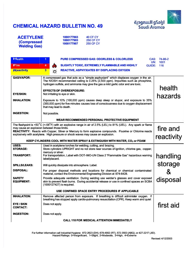 Health Health Hazards Hazards: Chemical Hazard Bulletin No. 49 | PDF ...