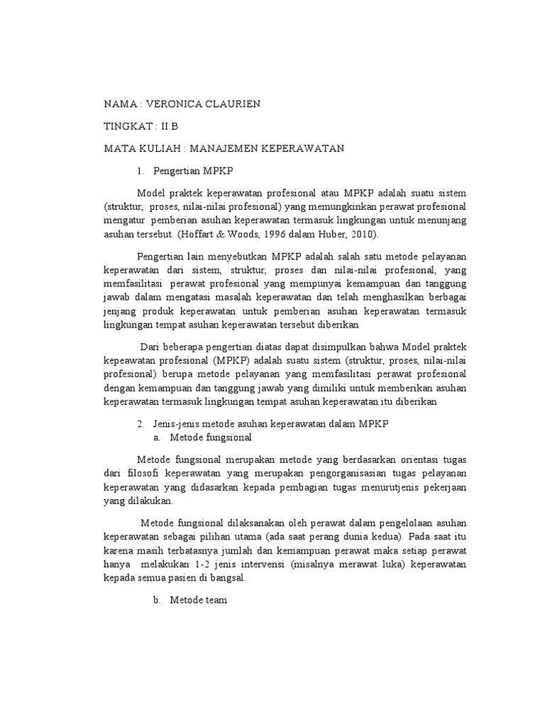 Model Praktik Keperawatan | PDF | Sains & Matematika