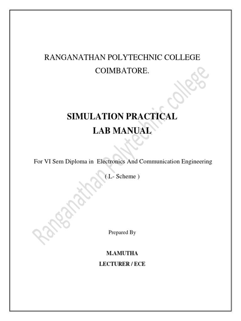 Ranganathan Polytechnic College Coimbatore.: Simulation Practical Lab ...
