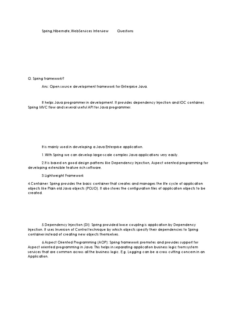 Spring Hibernate Webservices Pdf Spring Framework Java Server Faces