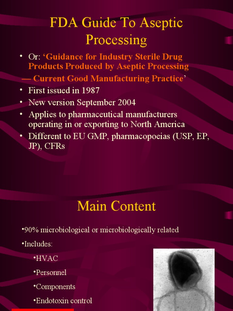 FDA Guide To Aseptic Processing | PDF | Chemistry | Nature