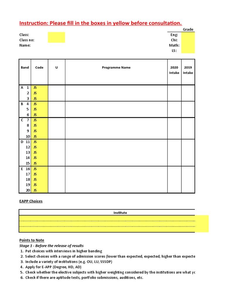 JUPAS Tool 2020 (Protected) - 20200404 | PDF | Bachelor's Degree ...