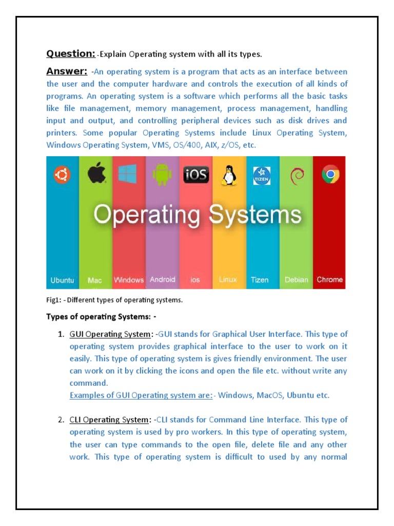 Operating Systems Explained with Types | PDF | Operating System | Real ...