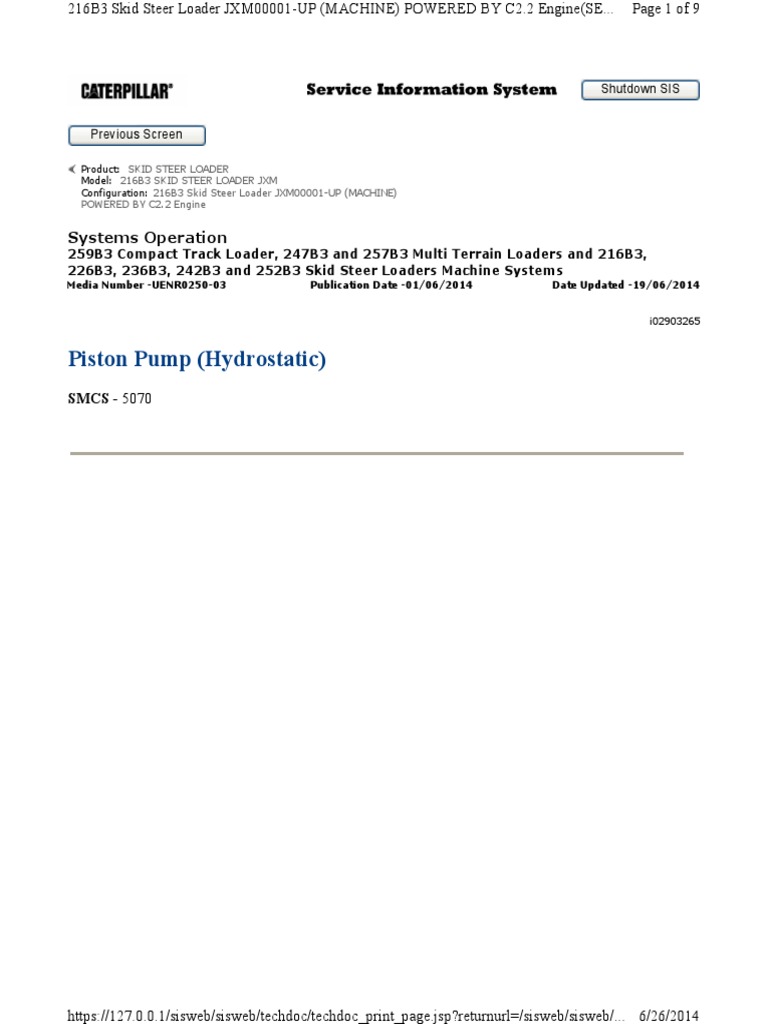 Piston Pump (Hydrostatic) : Systems Operation | Download Free PDF ...
