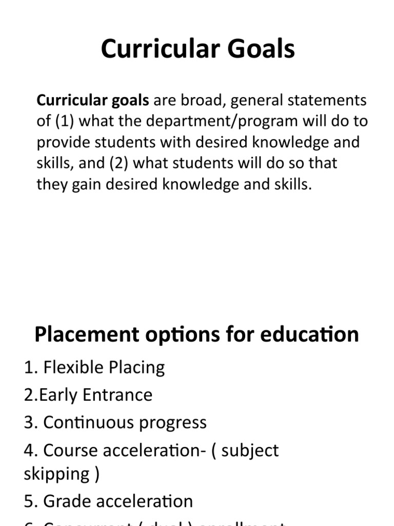 Curricular Goals Are Broad, General Statements | PDF | Intellectual ...
