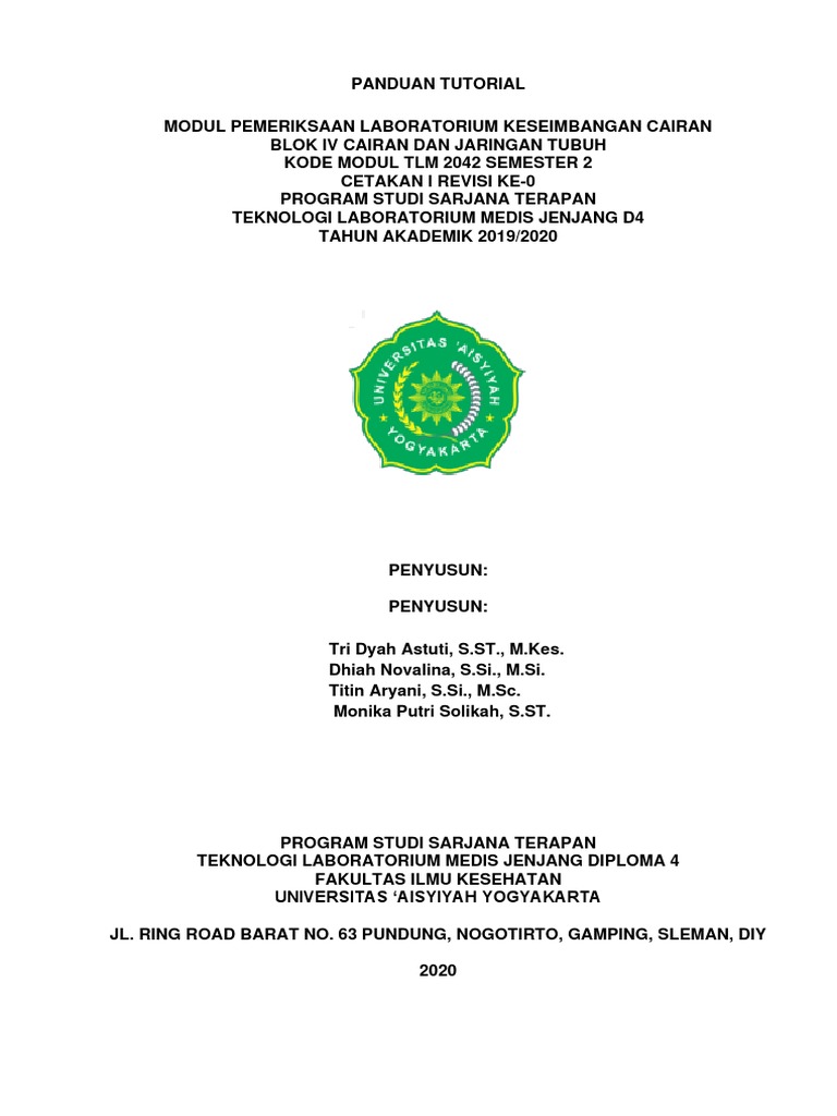 Panduan Tutorial Keseimbangan Cairan Tubuh 2020 | PDF | Kesehatan Holistik