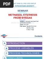 Methanol Production From Syngas Full PFD | PDF