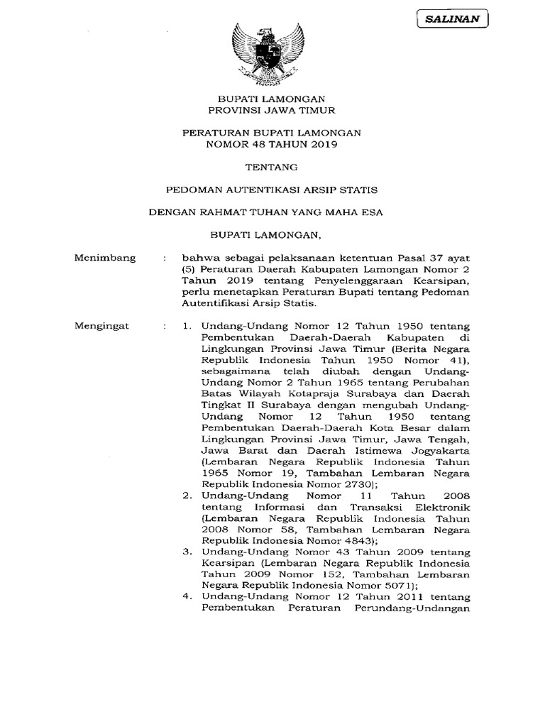 48 Pedoman Autentikasi Arsip Statis | PDF