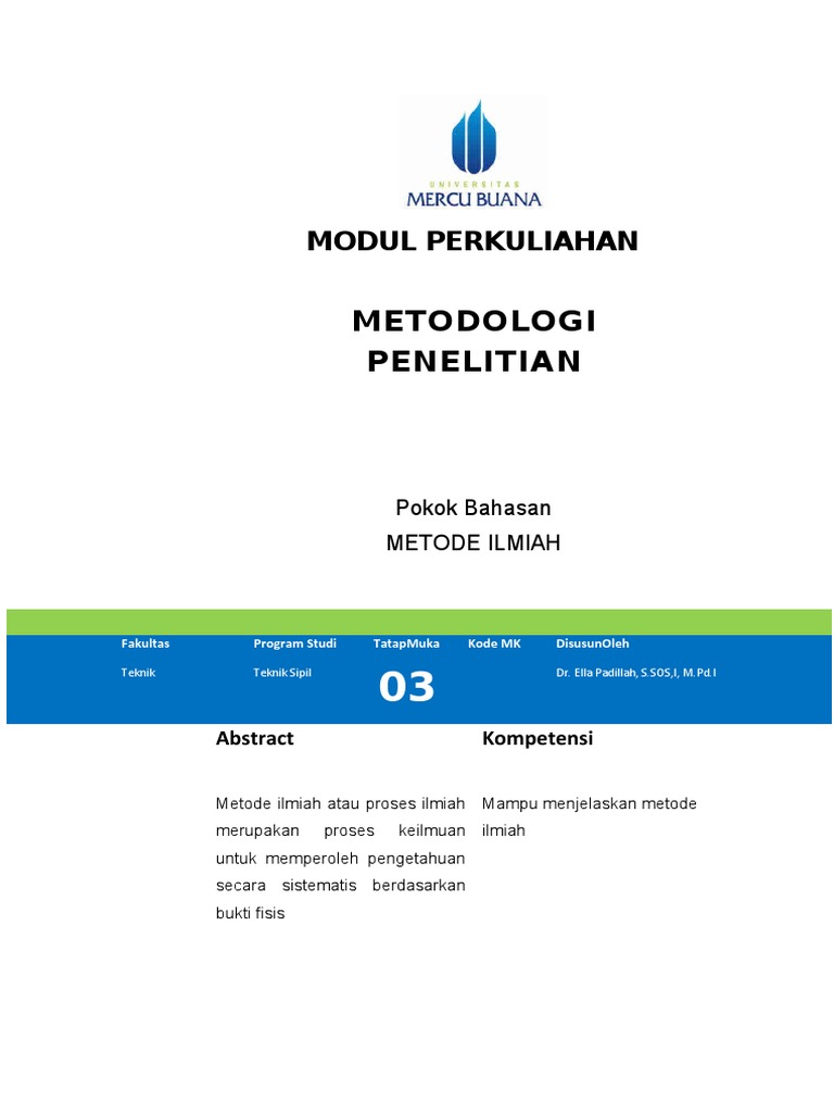 Modul Metodologi Penelitian (TM3) | PDF