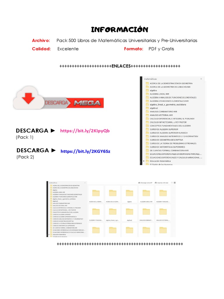 DESCARGAR PACK de 500 Libros de Matemáticas Universitarias y Pre ...