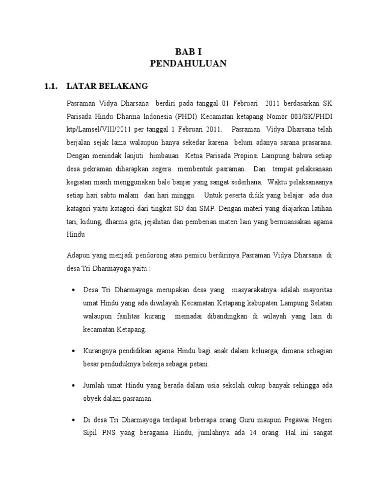 Proposal Pasraman Vidya Dharsana | PDF | Kesehatan Holistik | Agama ...