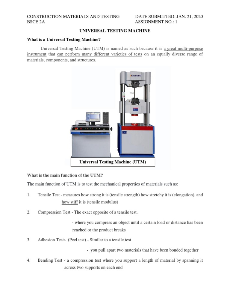 Universal Testing Machine PDF | PDF | Machines | Rope