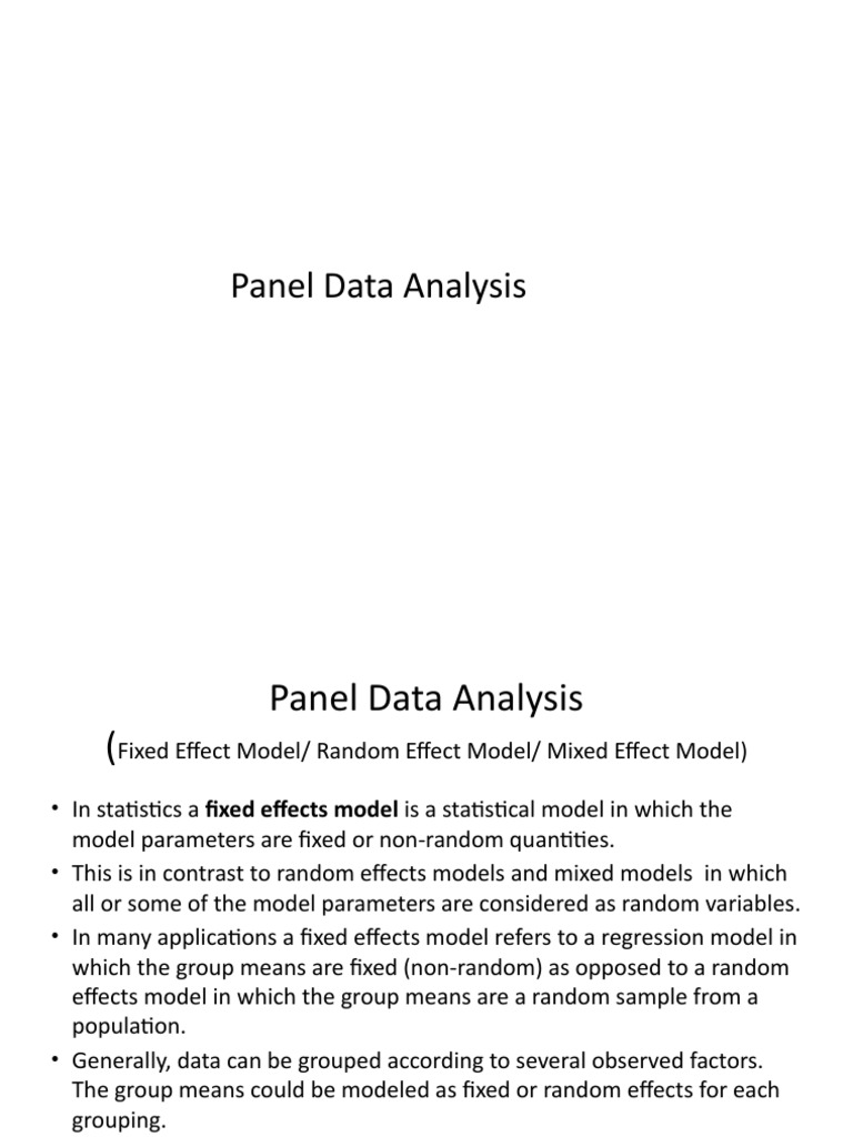 Panel Data, Var, Non Linear Regression | PDF | Vector Autoregression ...