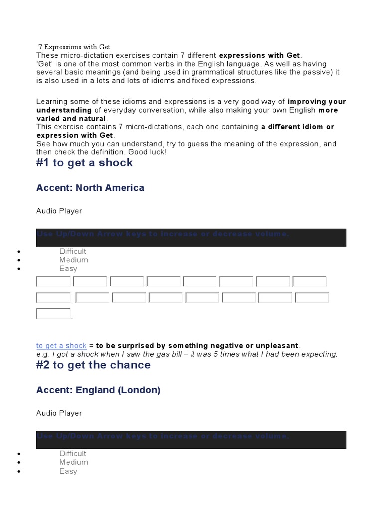#1 To Get A Shock: Accent: North America | PDF | Idiom | English Language
