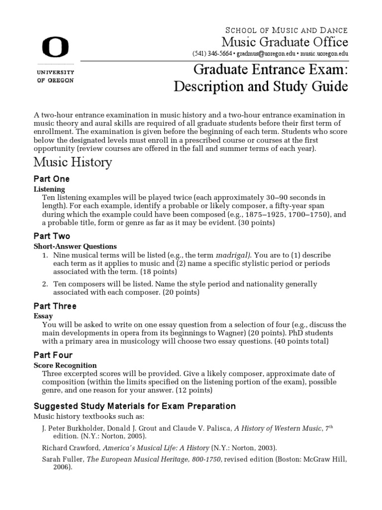Graduate Entrance Exam: Description and Study Guide | PDF | Chord ...