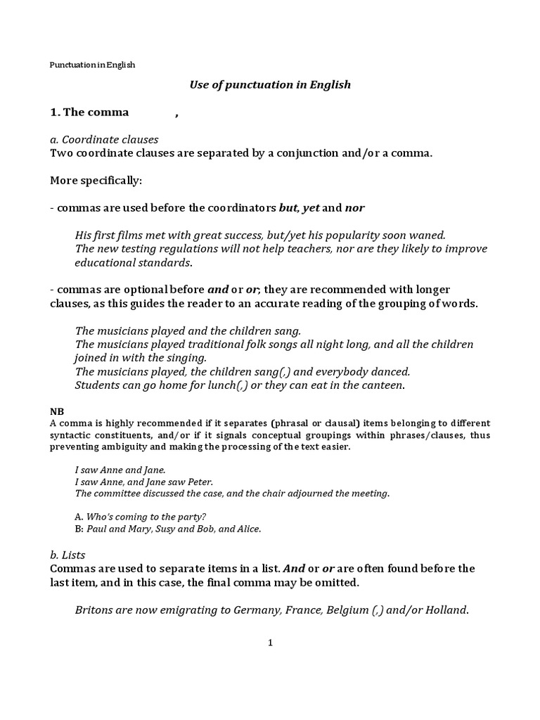 English Punctuation Guide | PDF | Comma | Quotation Mark