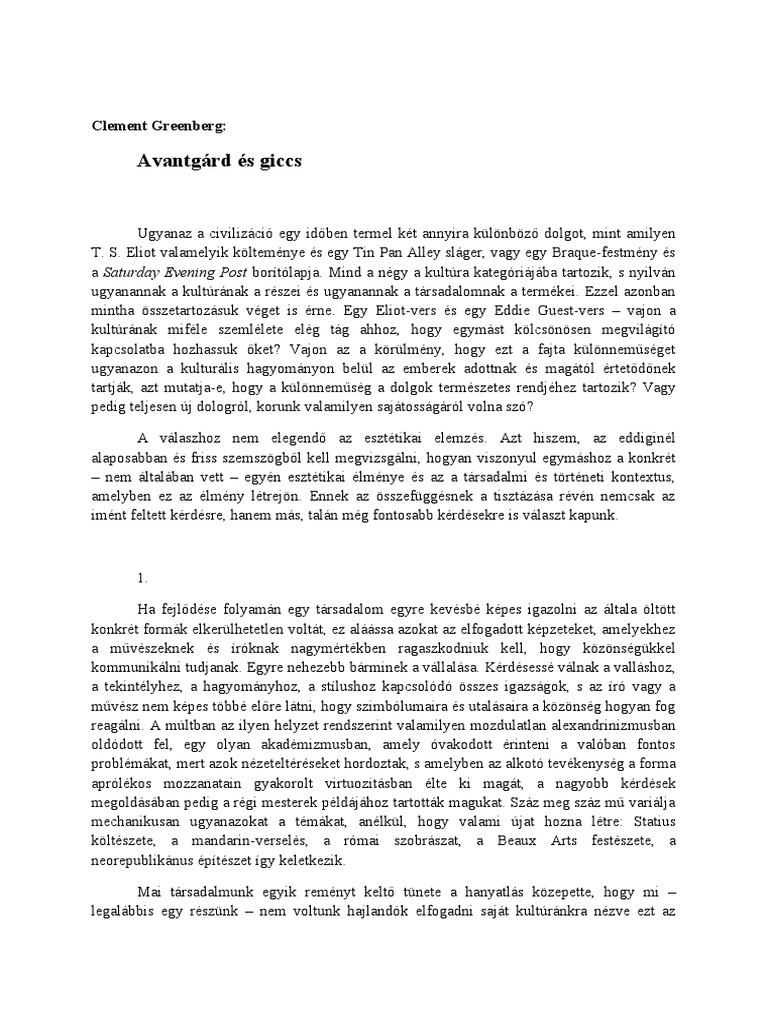 Clement Greenberg | PDF