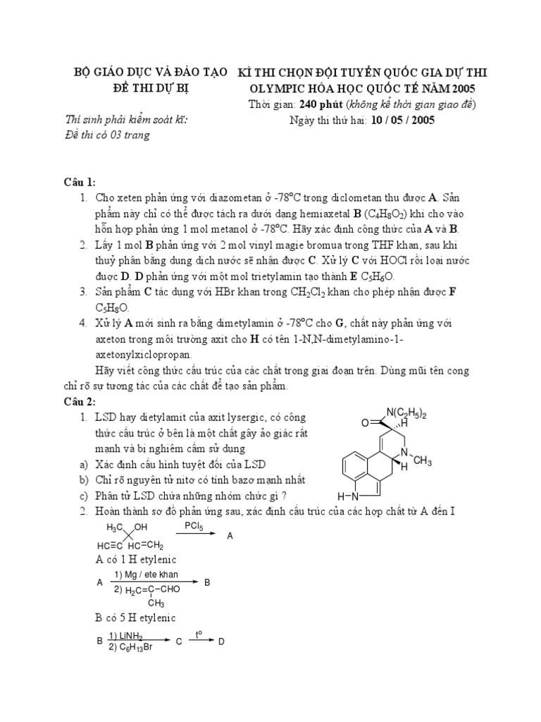 Đề - QG2 2005 HC (dự bị) | PDF