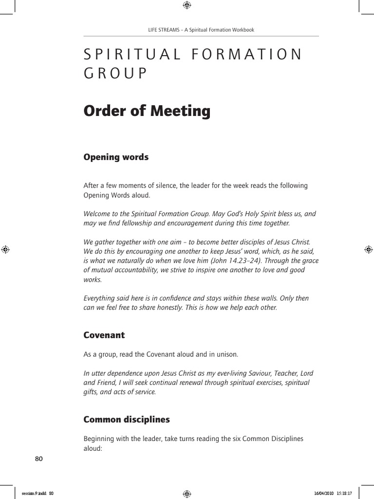 Order of Meeting | PDF | Lord's Prayer | Systematic Theology