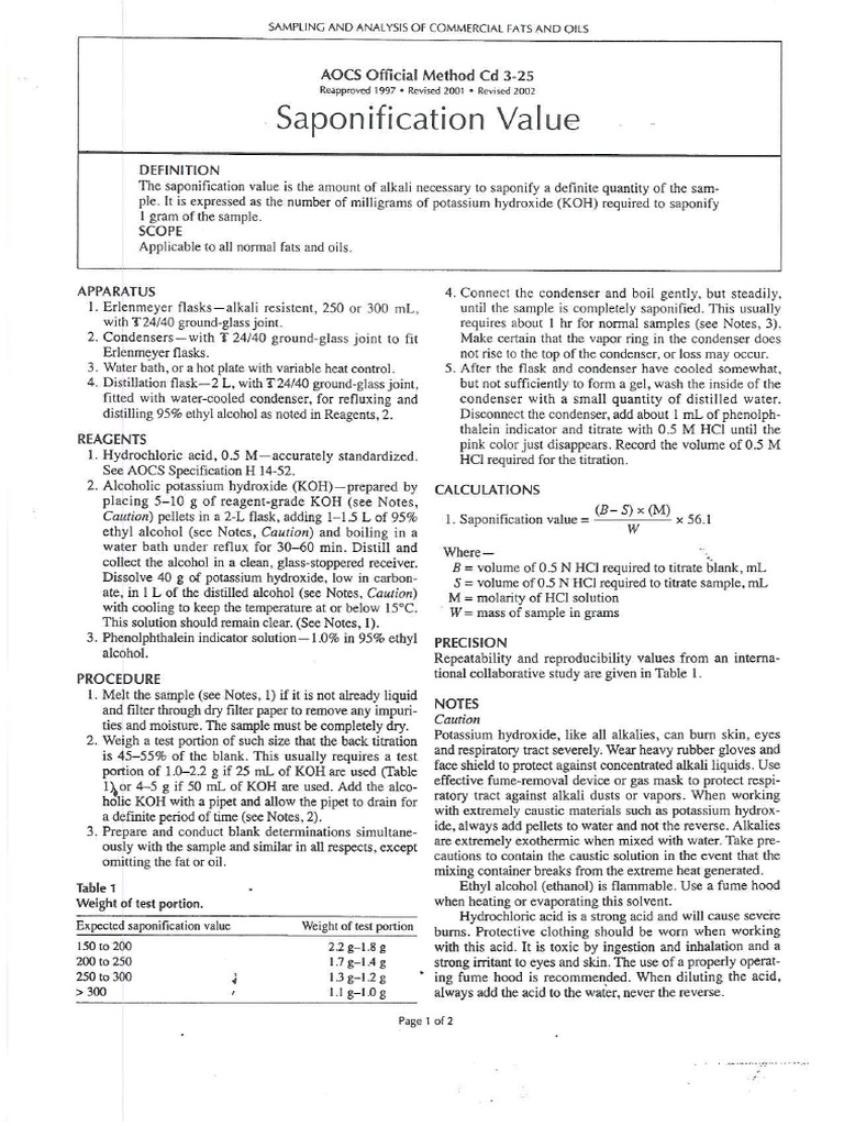 AOCS CD 3-25 SV | PDF
