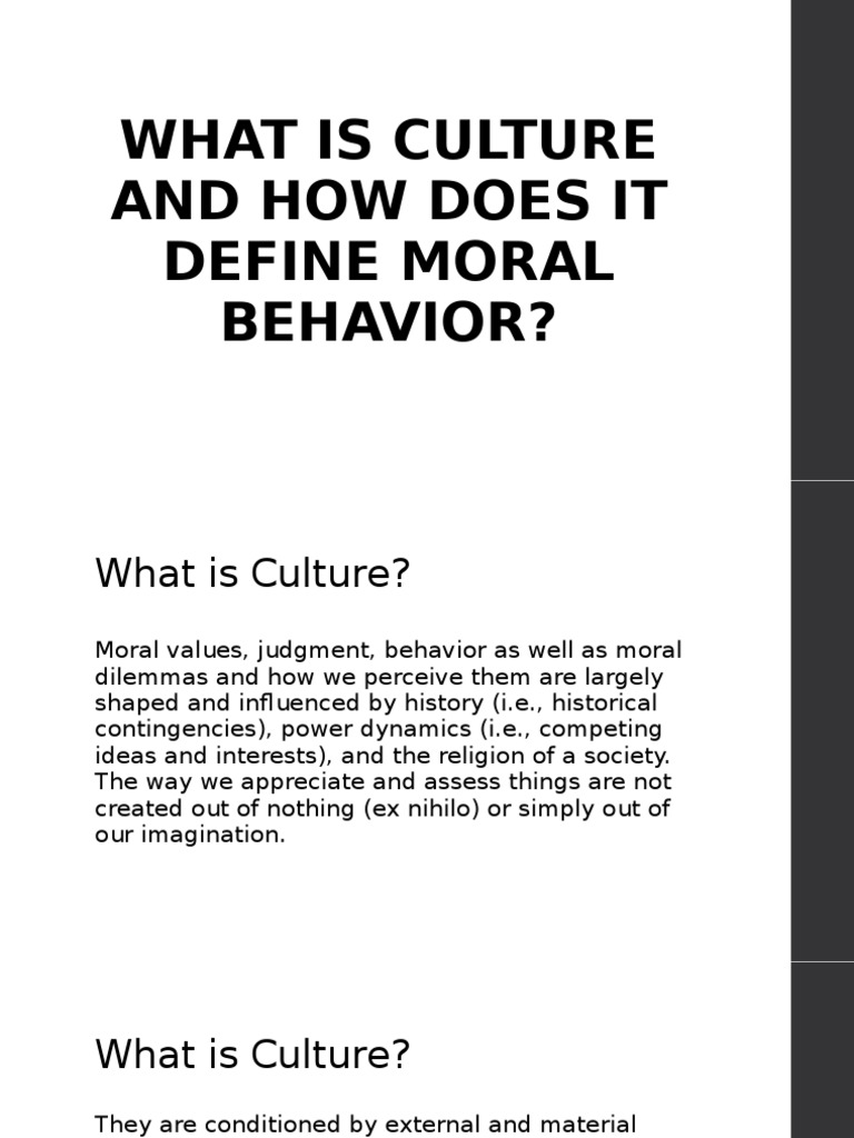 Culture and How It Defines Moral Behavior | PDF | Relativism | Morality