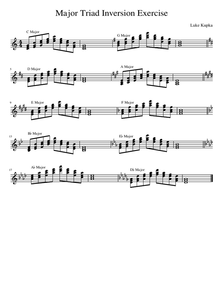 Chord Inversion Exercise | PDF