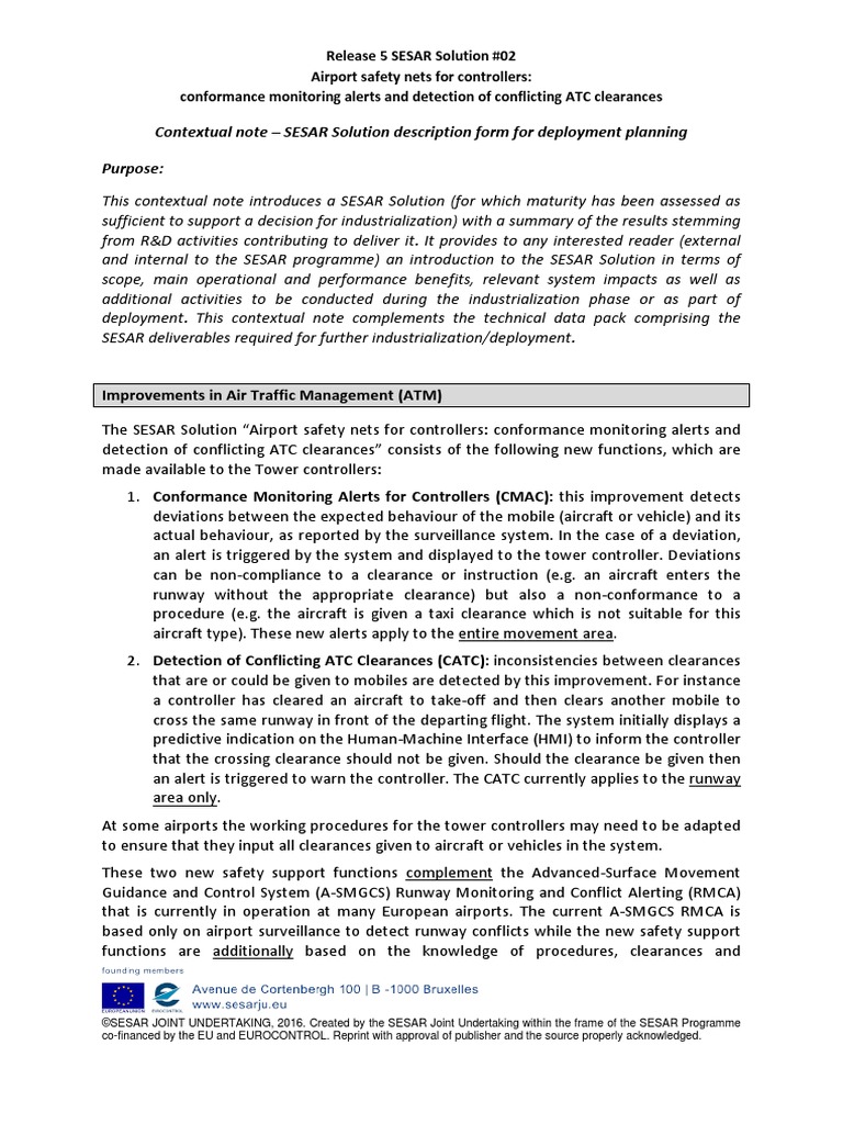 01 CN Solution 02 Airport Safety Nets For ATC | PDF | Air Traffic ...