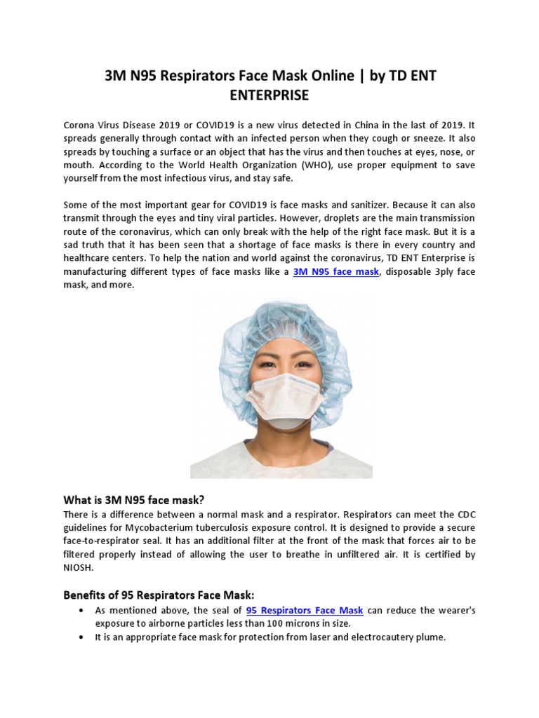 3M N95 Respirators Face Mask Online | PDF