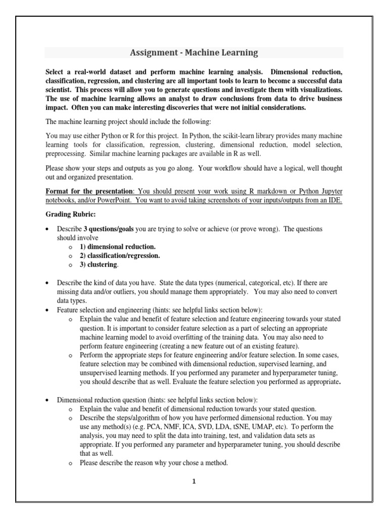 Assignment - Machine Learning | PDF | Machine Learning | Cluster Analysis