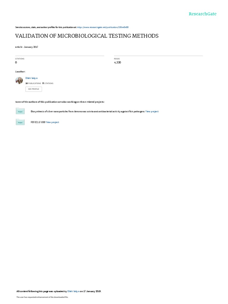 Validation of Microbiology PDF | PDF | Accuracy And Precision ...
