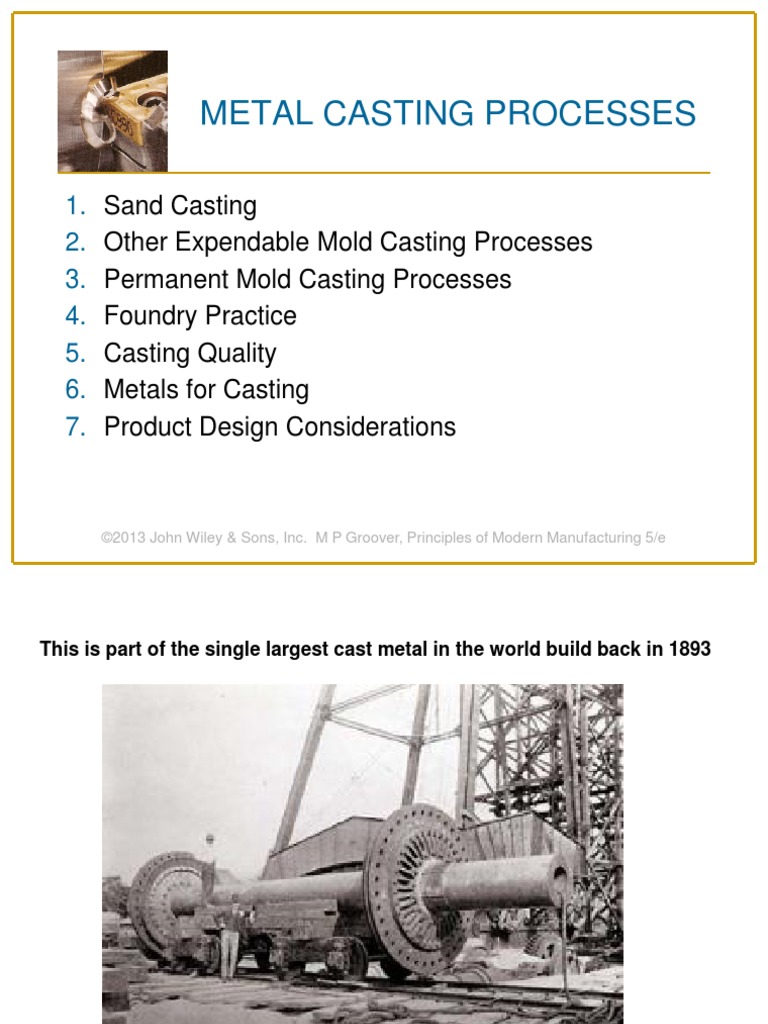 ch08 - Metal Casting | PDF | Casting (Metalworking) | Foundry