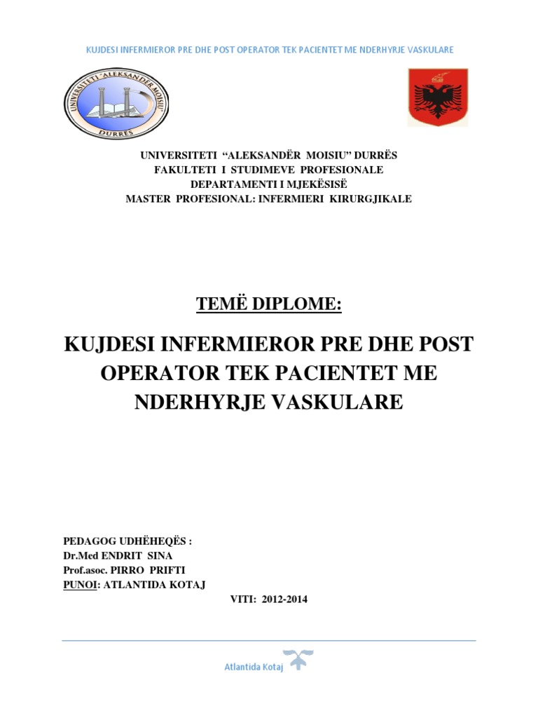 Kujdesi Infermieror Pre Dhe Post Operator Tek Pacientet Me Nderhyrje ...