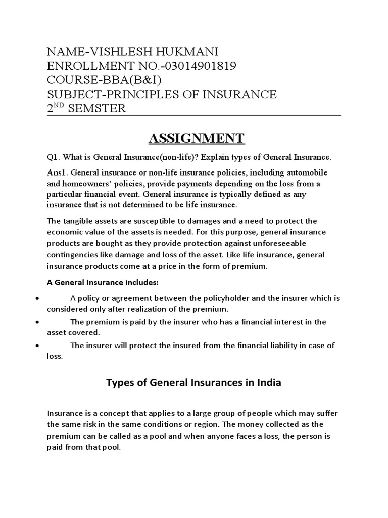 Assignment: Name-Vishlesh Hukmani ENROLLMENT NO.-03014901819 Course-Bba ...