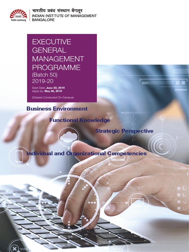 Executive General Management Programme: (Batch 50) 2019-20 | PDF ...