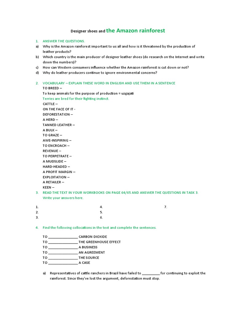 The Amazon Rainforest: Designer Shoes and | PDF | Amazon Rainforest ...