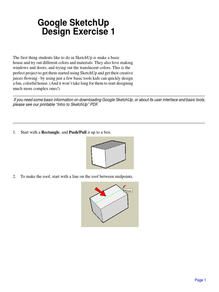 SketchUP Excercise 1 PDF | PDF | Sketch Up | Window